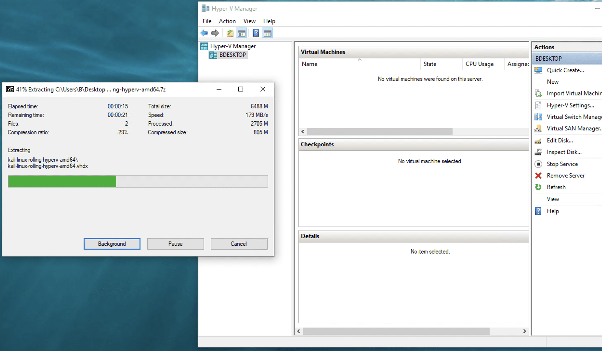 We just unzipped a directory named kali-linux- -hyperv-amd64 . Then we ... We just unzipped a directory named kali-linux- -hyperv-amd64 . Then we ...